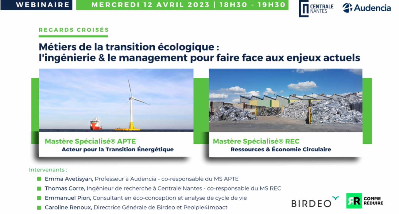 Webinaire - Métiers de la transition écologique | Audencia